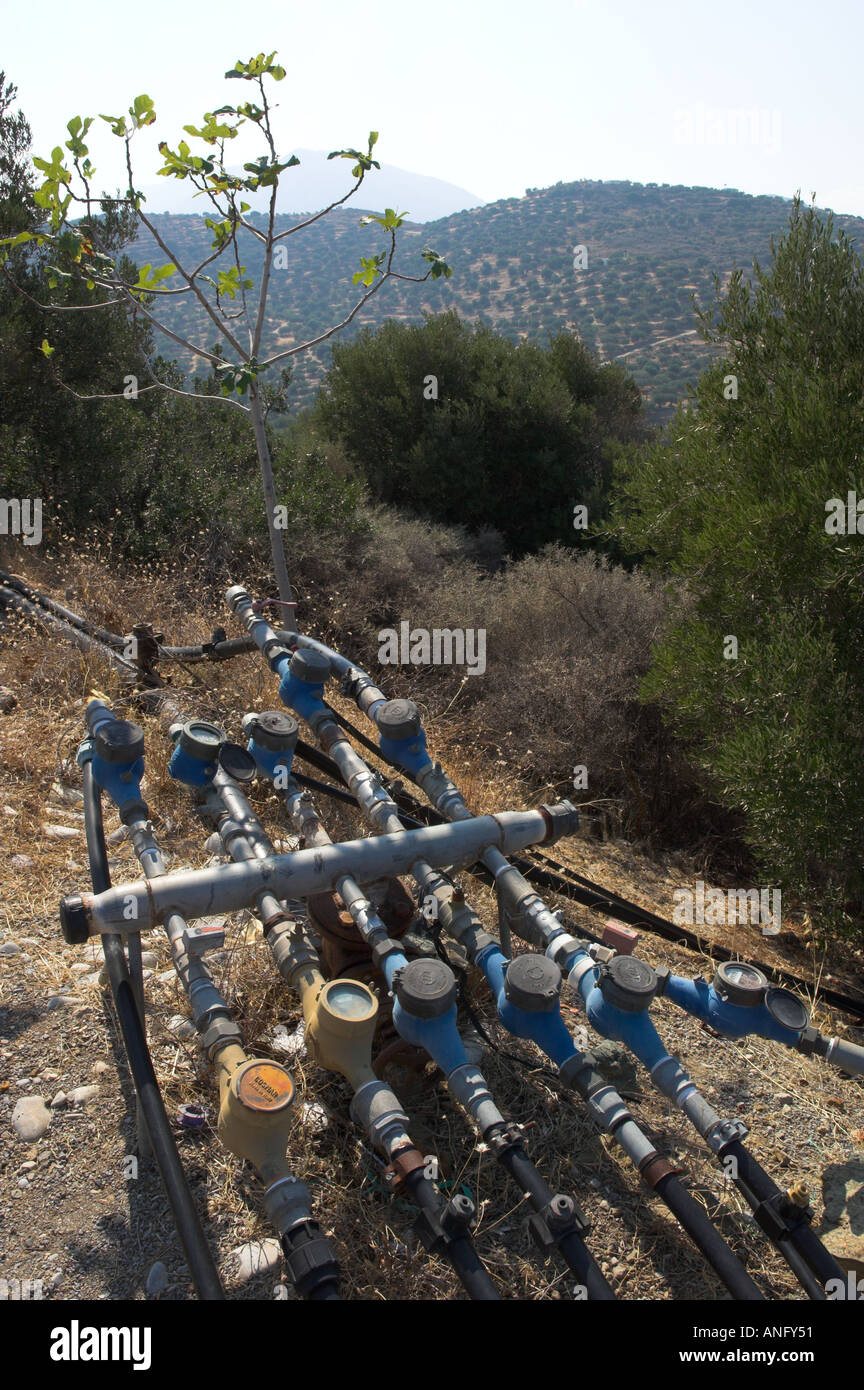 Greece Crete North Coast Mohlos area group of water valves for ...