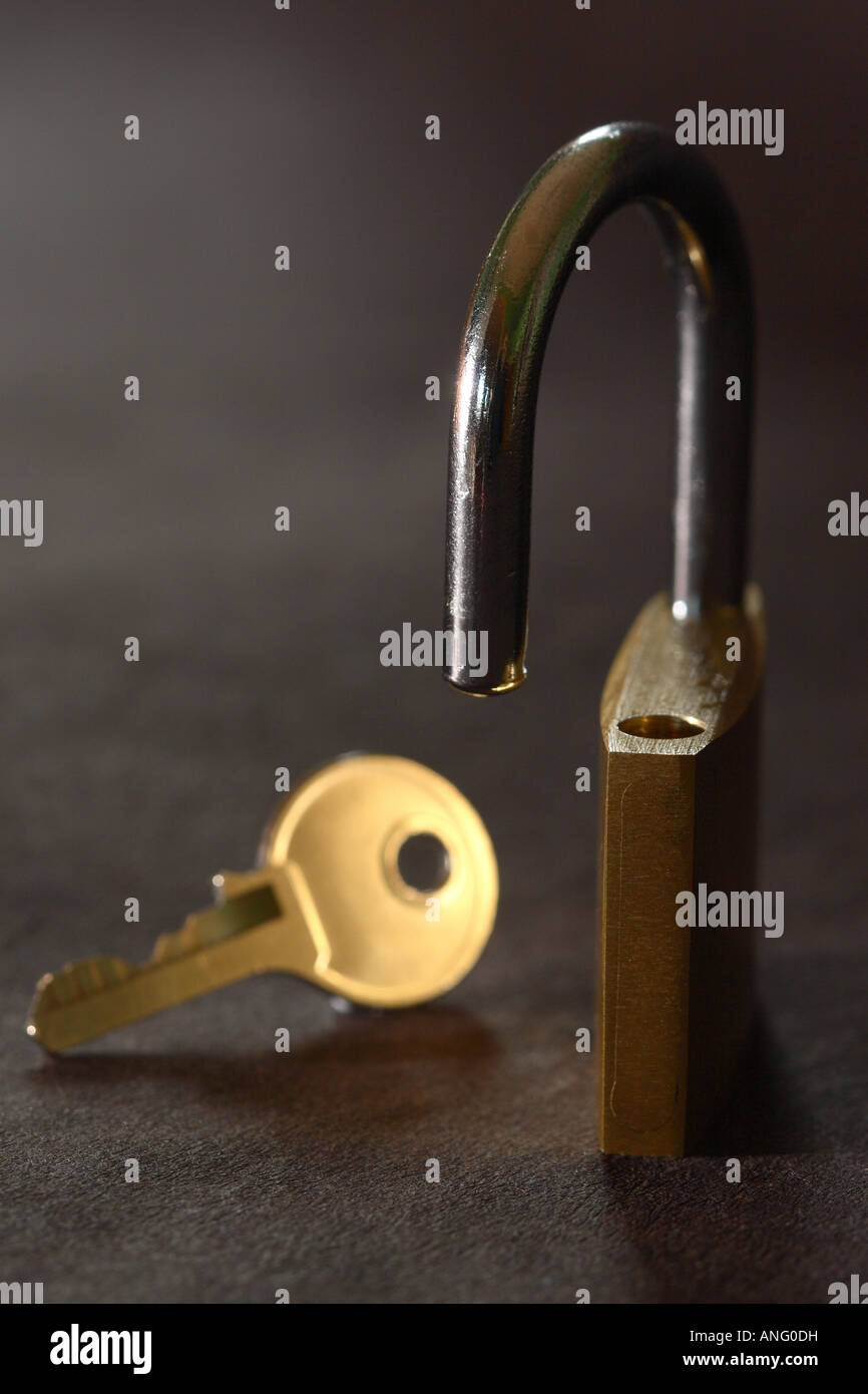 Padlock lock and key pair combination Stock Photo - Alamy