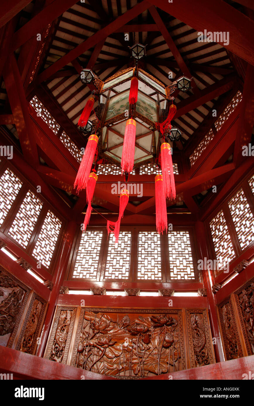 Hanging Chinese Lantern inside traditional pavilion, Chinese Garden of ...