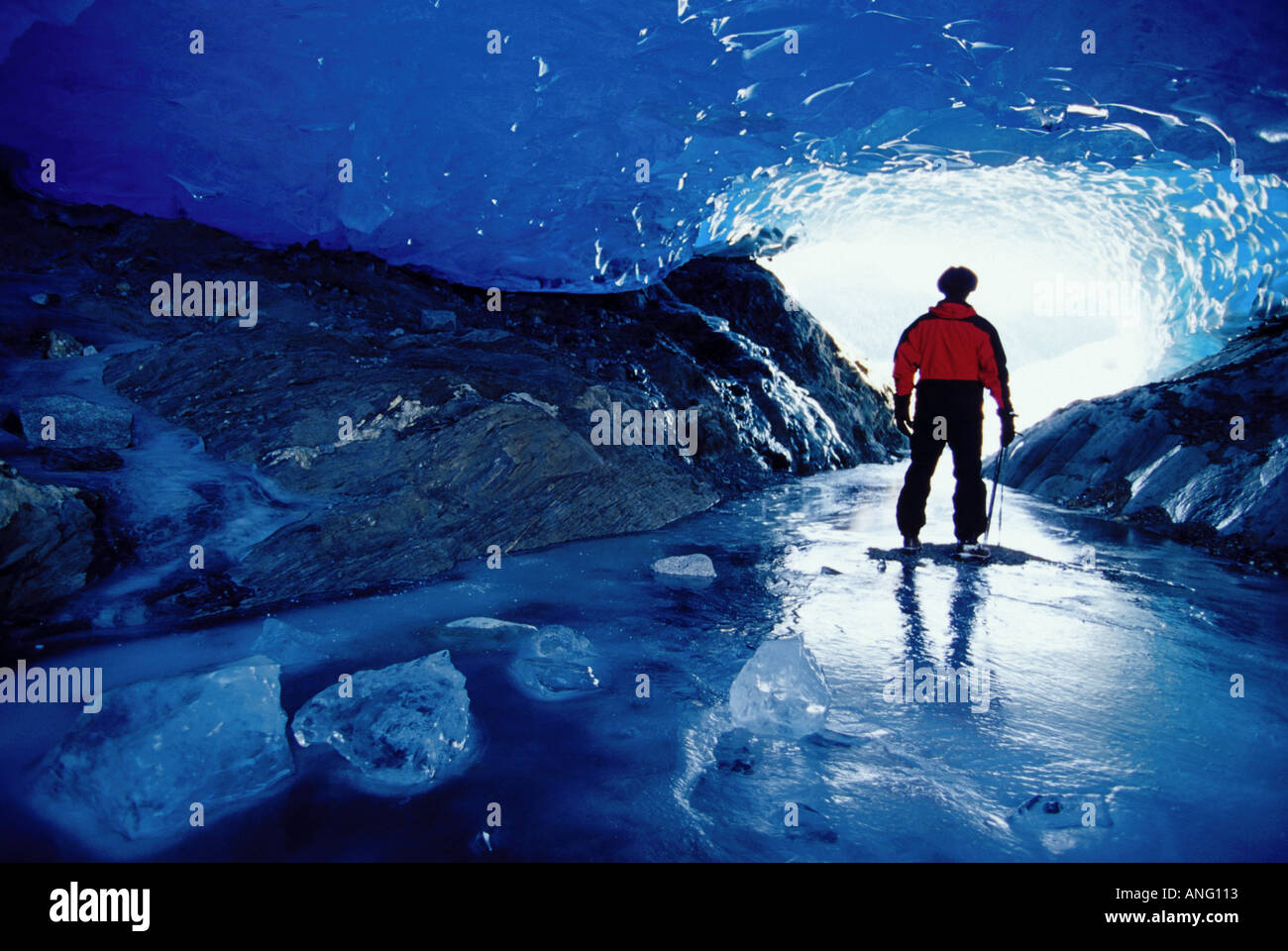 Glacier cave person alaska hi-res stock photography and images - Alamy