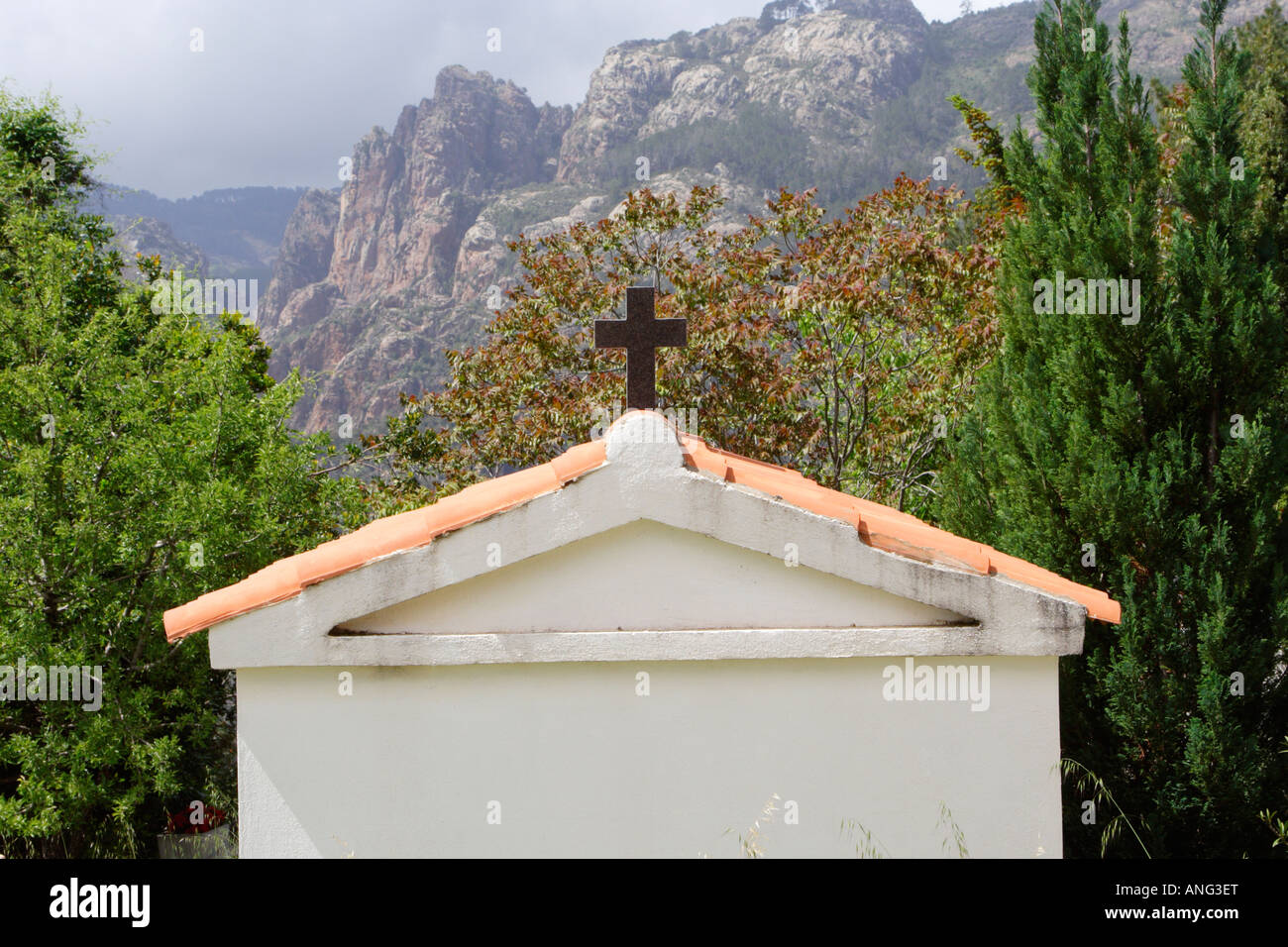 religious cross in Evisa, Corsica Stock Photo - Alamy