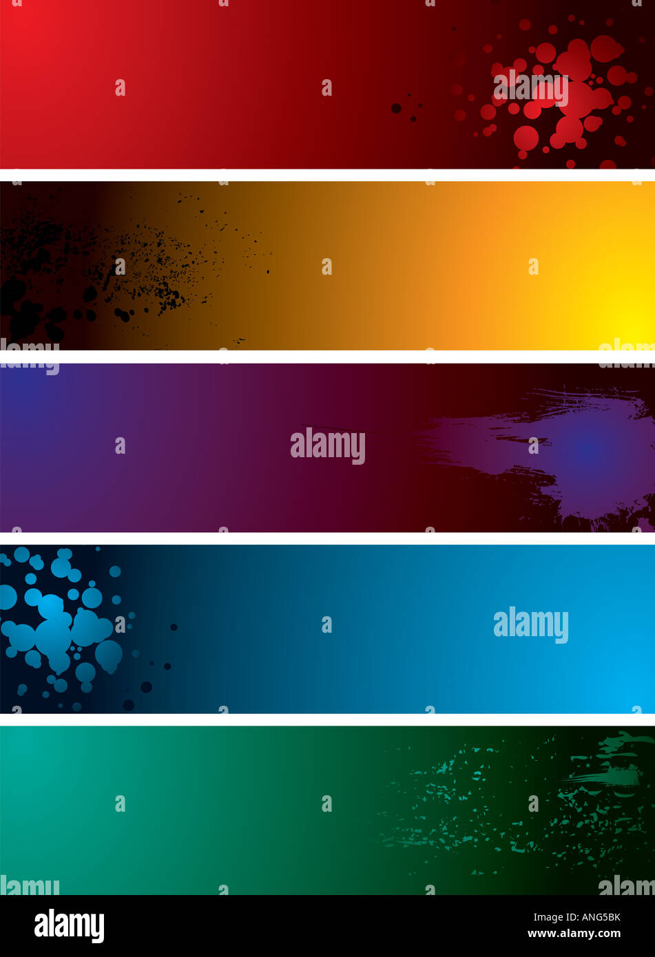 Illustrated abstract background with different bands of colour and ink ...