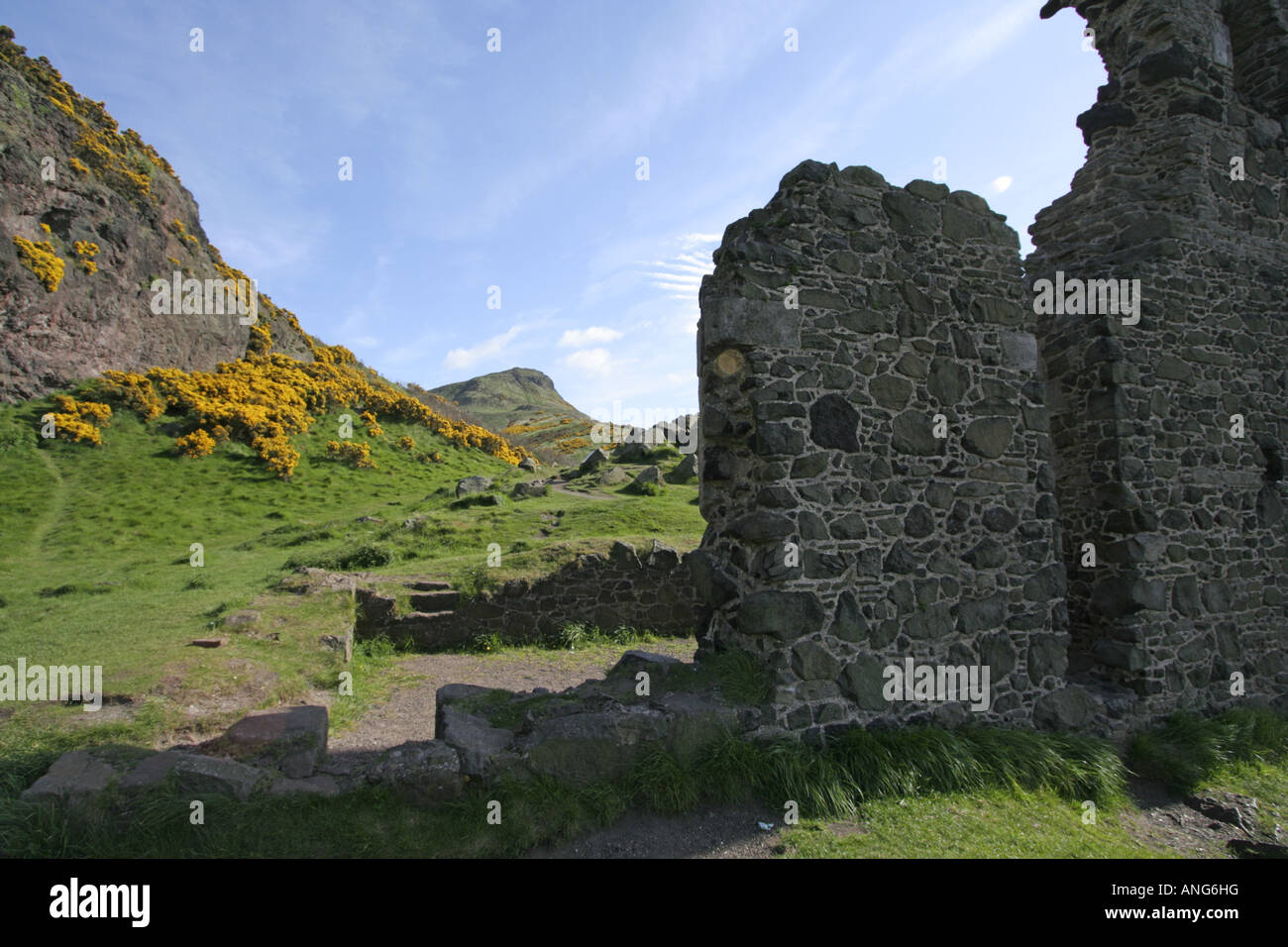 st anthony's chapel ruins view to arthur's seat edinburgh scotland uk ...