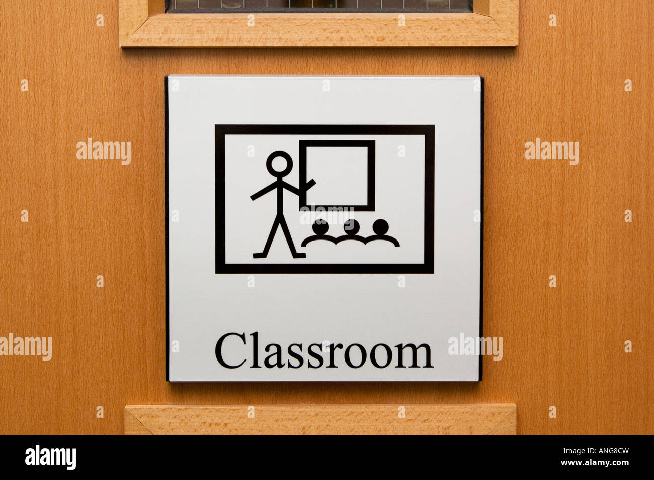 Sign on door of classroom in a school Stock Photo - Alamy