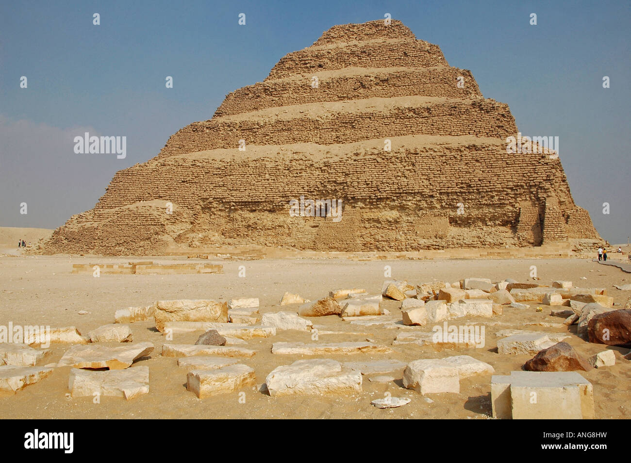 The stepped Pyramid of Djoser or Djeser also Zoser at Saqqara or ...