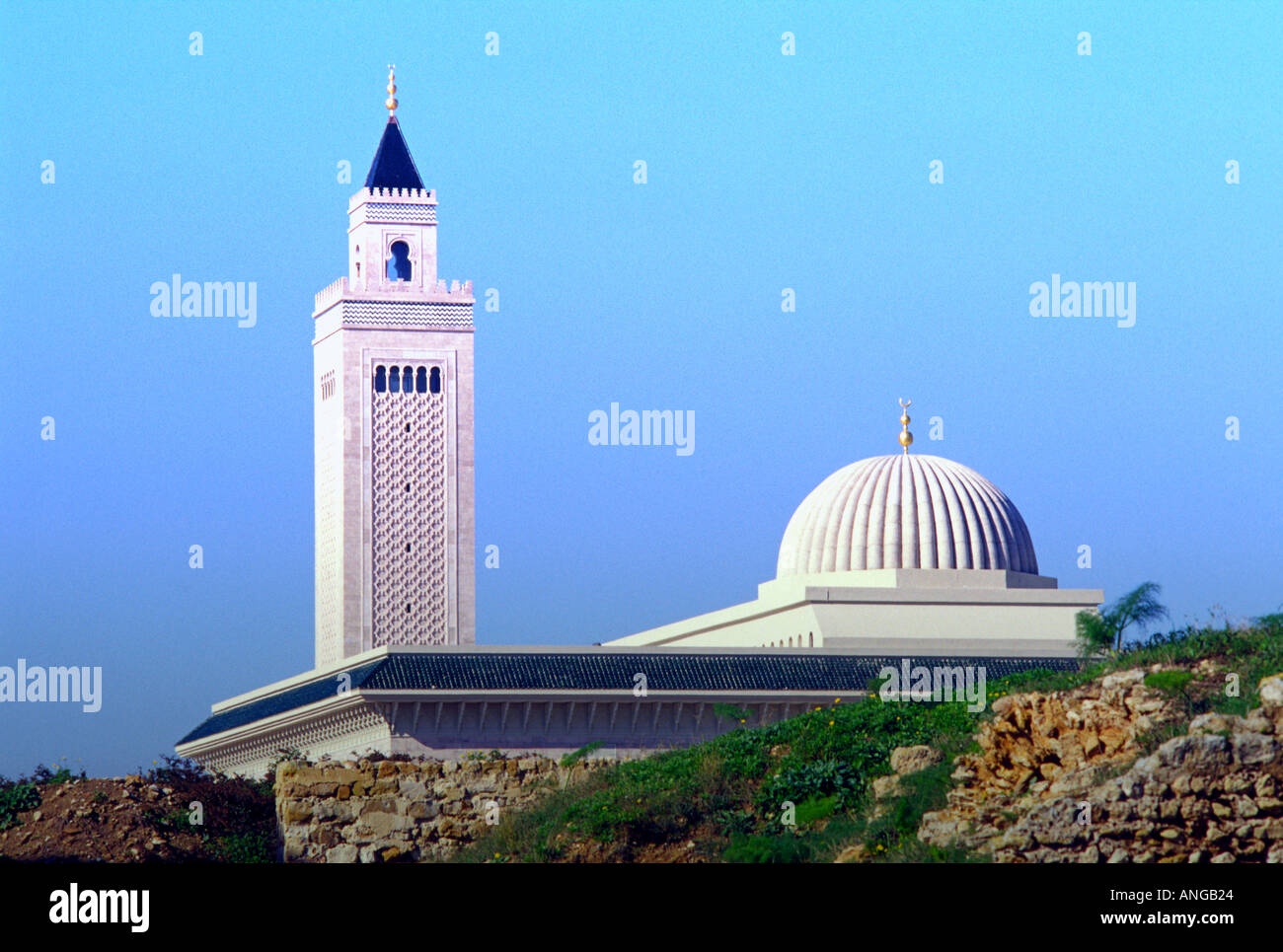 Mosque with minaret Carthage Stock Photo - Alamy