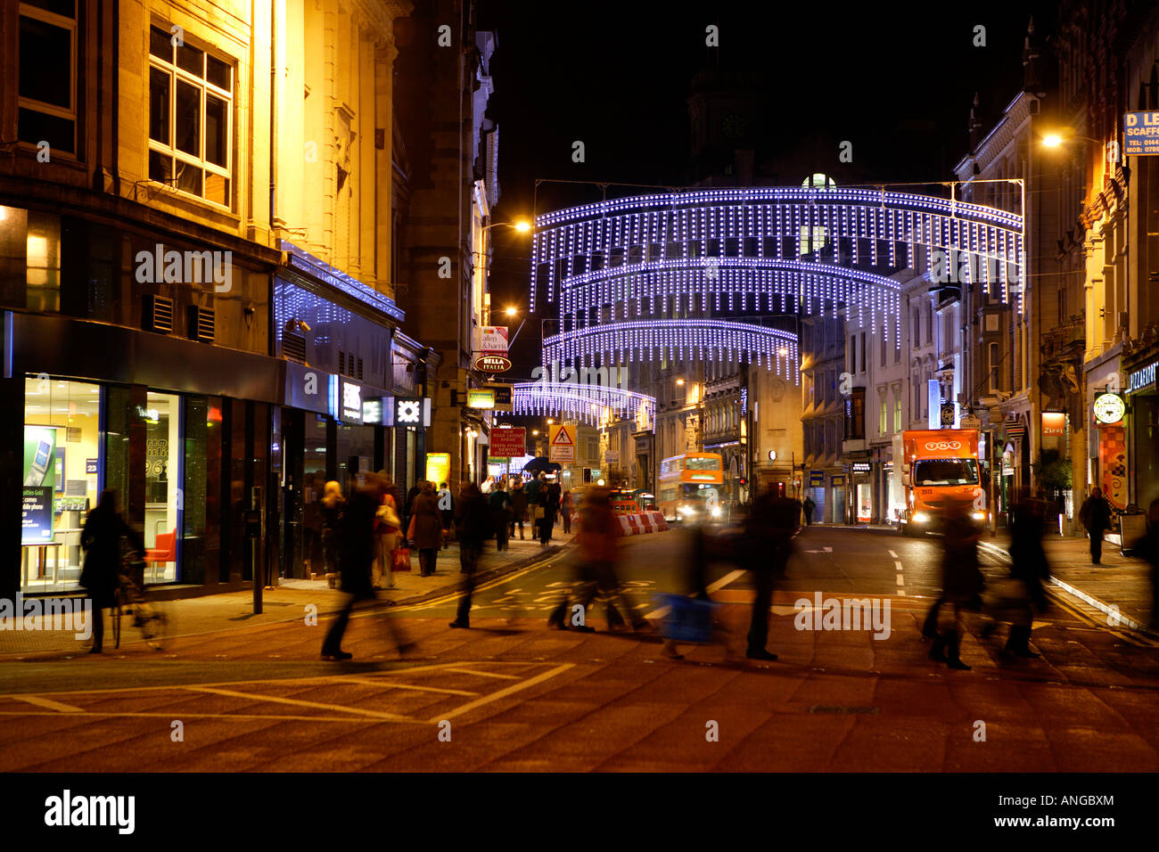 Evening High Street Cardiff City Centre Stock Photo - Alamy