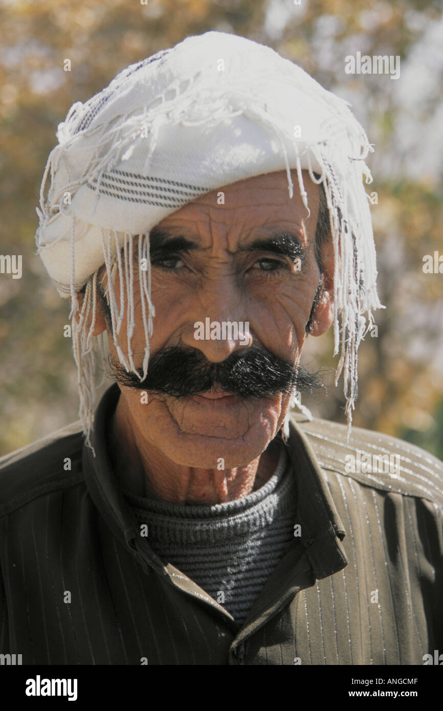 Iran Kermanshah Province old Kurdish man portrait Stock Photo - Alamy