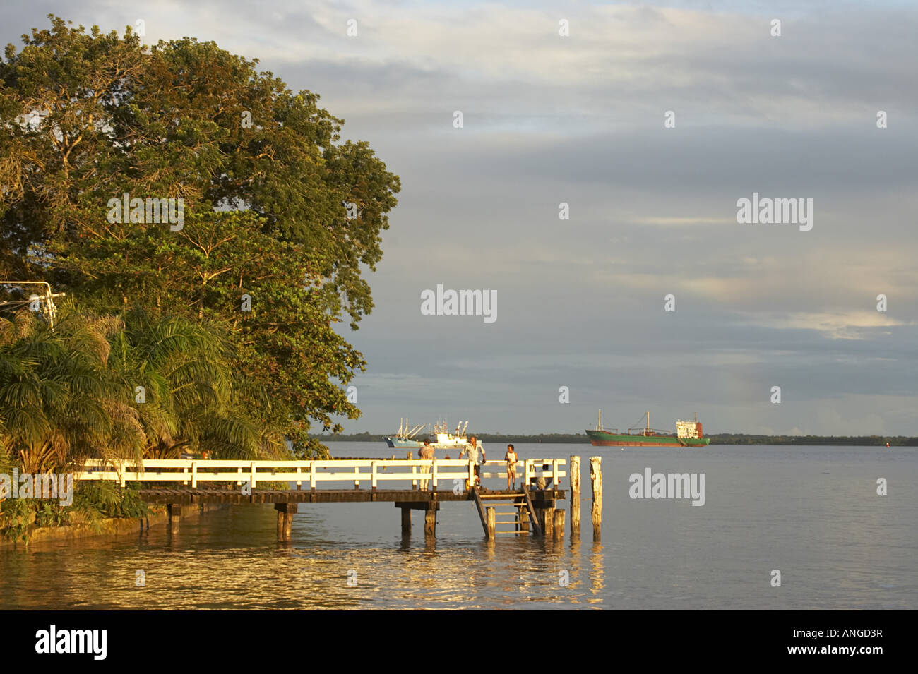 Waterfront in the capital city of Paramaribo Suriname at sunset Stock ...