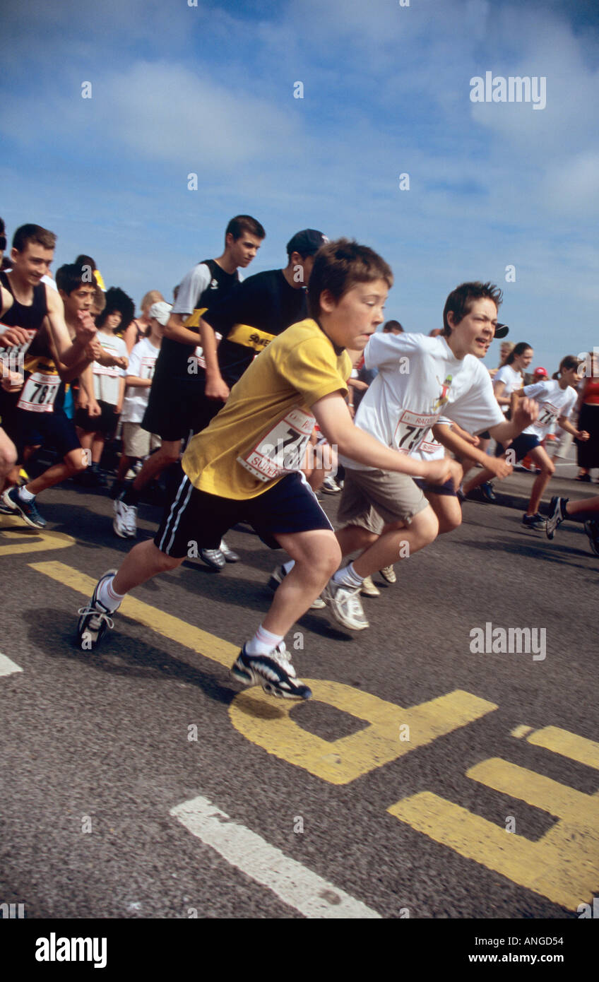 Start of a junior fun run Stock Photo - Alamy