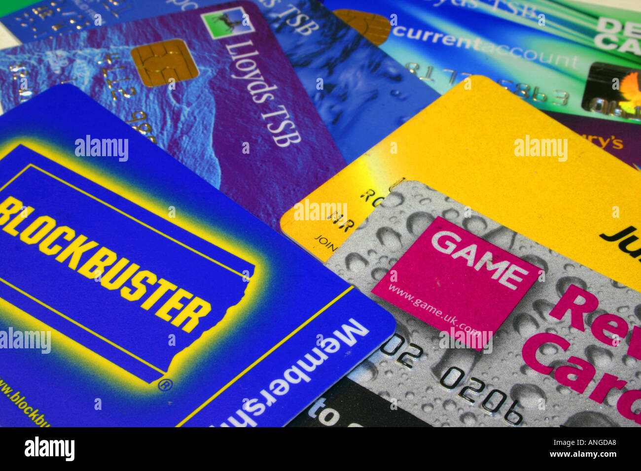 Various bank and store cards Stock Photo - Alamy