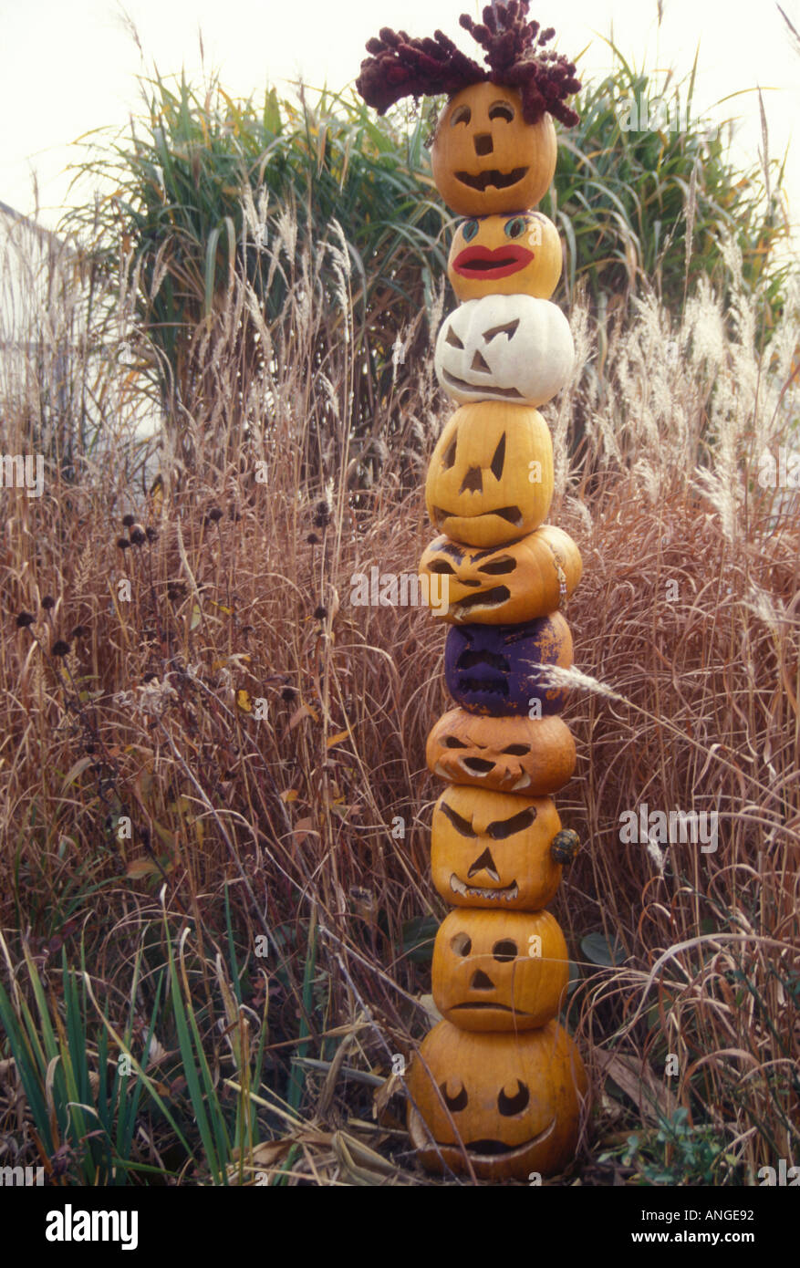 Pumpkin Totem Pole Stock Photo - Alamy