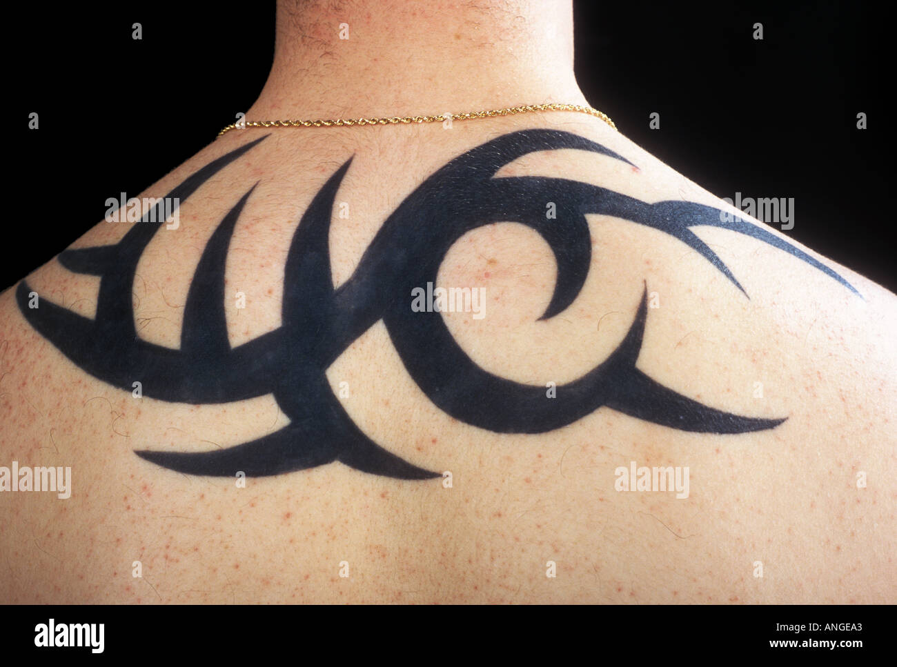 Abstract Tattoo on Man's Back Stock Photo - Alamy