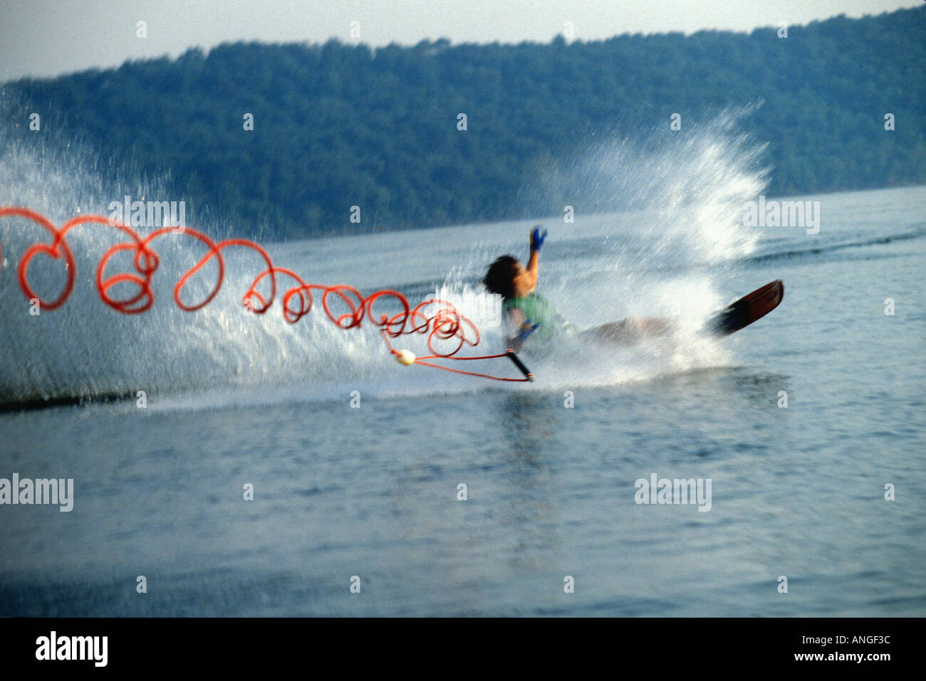 Water Skier Falling Stock Photo - Alamy