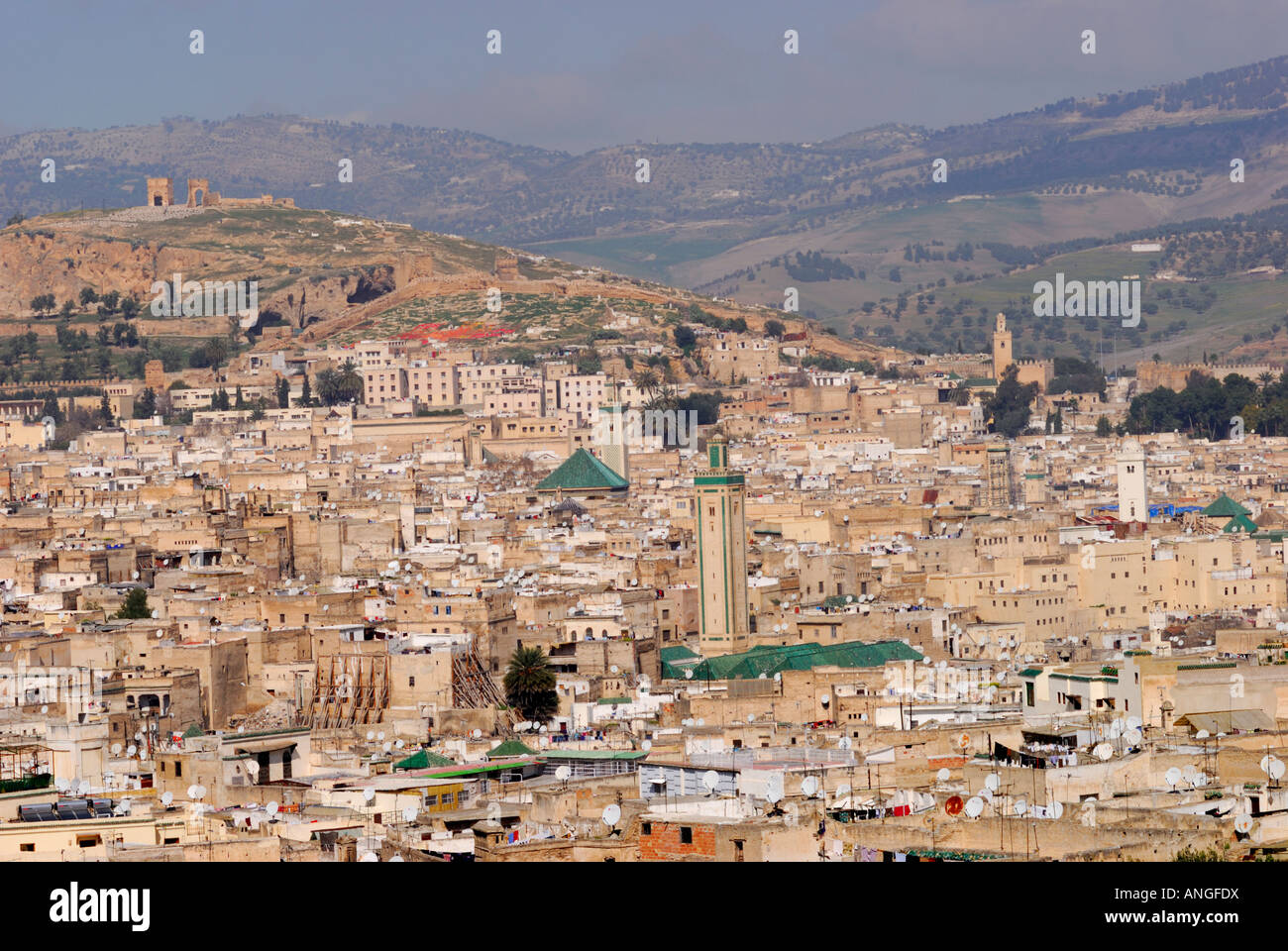 View of Fez Medina from route principale No1 near Bab Ftoud, Fez ...