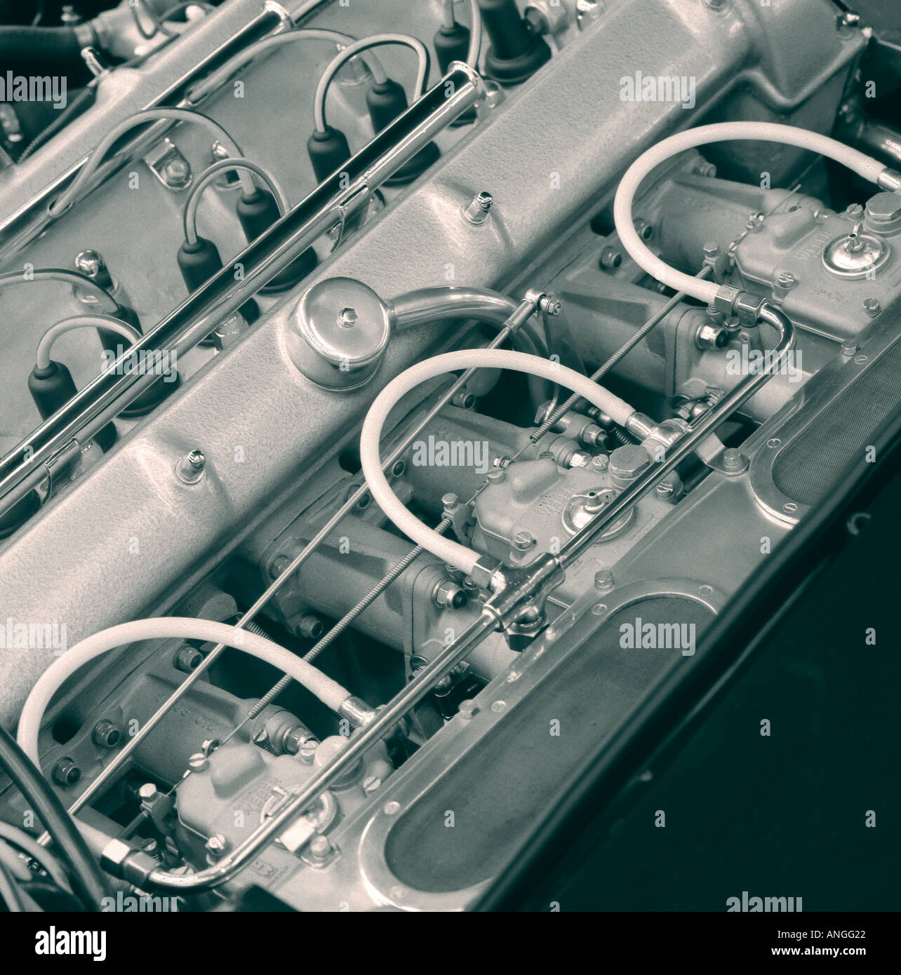 Aston Martin engine from a classic V8 Stock Photo - Alamy