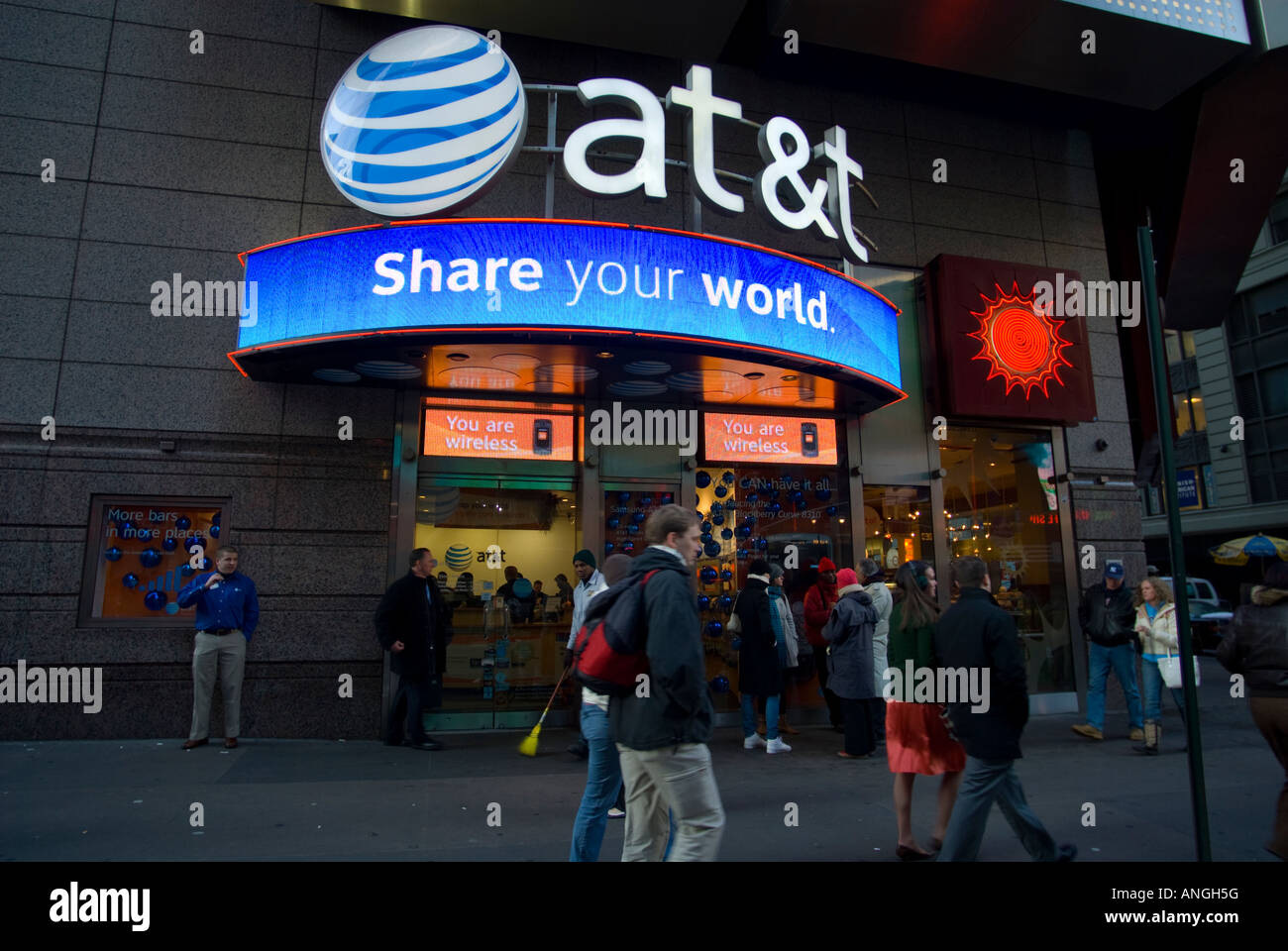 An AT T Wireless store in Times Square Stock Photo - Alamy