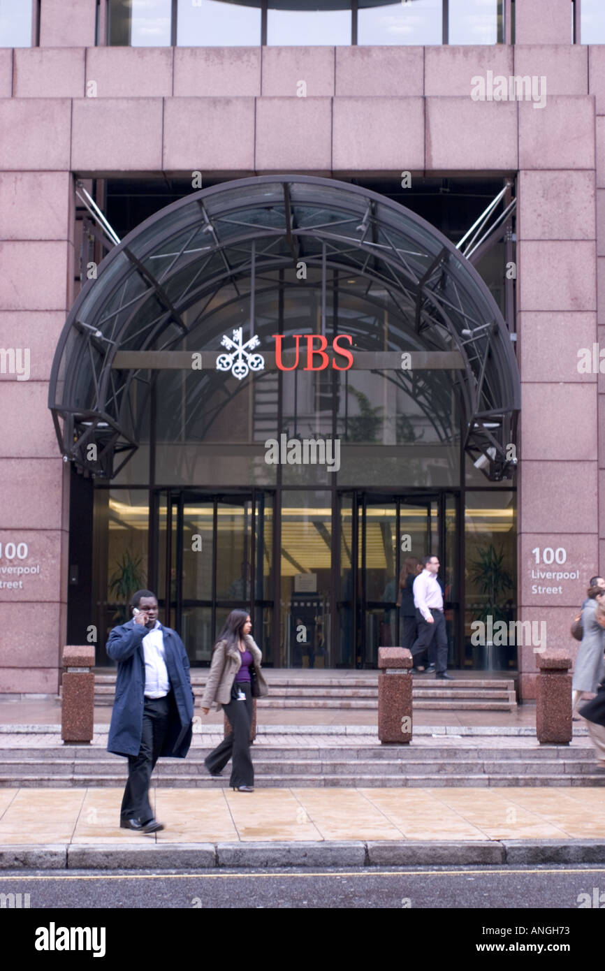 UBS bank headquarter Liverpool street broadgate area of London Stock ...