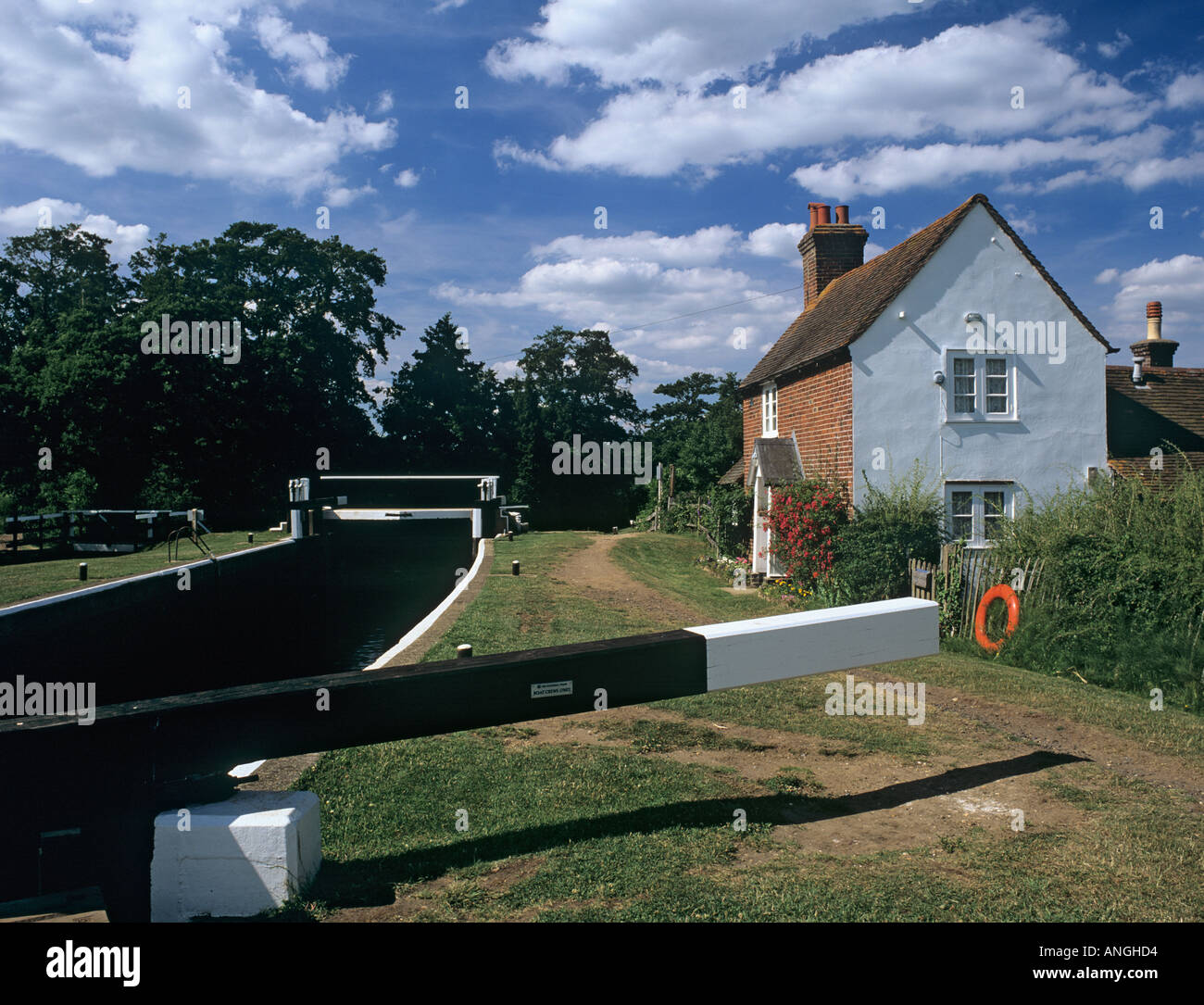TRIGGS LOCK on the WEY NAVIGATION Sutton Green Surrey England UK ...