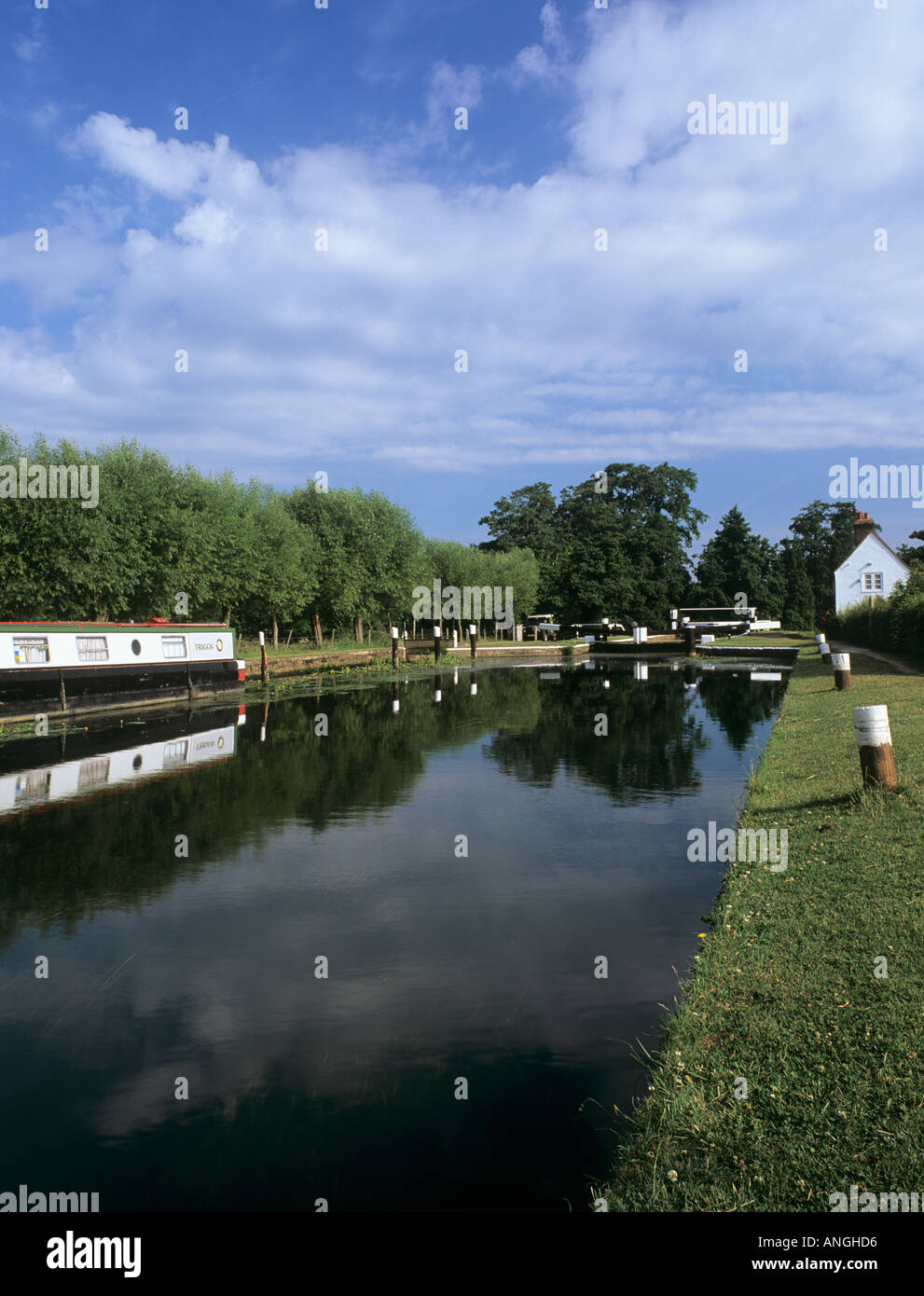 TRIGG'S LOCK on the WEY NAVIGATION Sutton Green Surrey England UK Stock ...