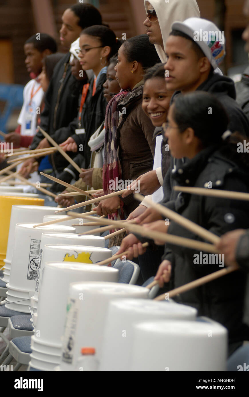 Teens perform runners in percussion hi-res stock photography and images ...