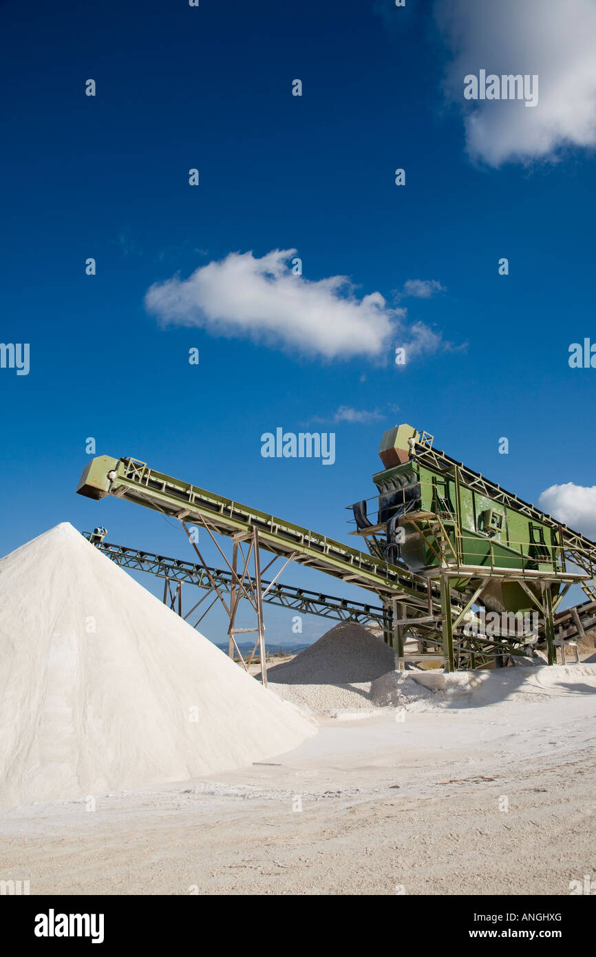Quarrying Stone Crusher Conveyor Belt. Heavy machinery at building ...