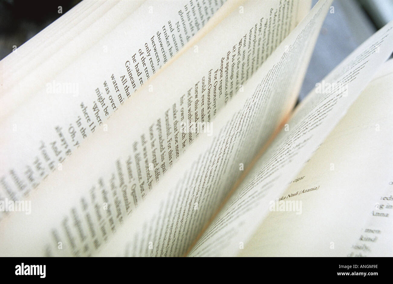 paper back with it s pages falling open Stock Photo - Alamy