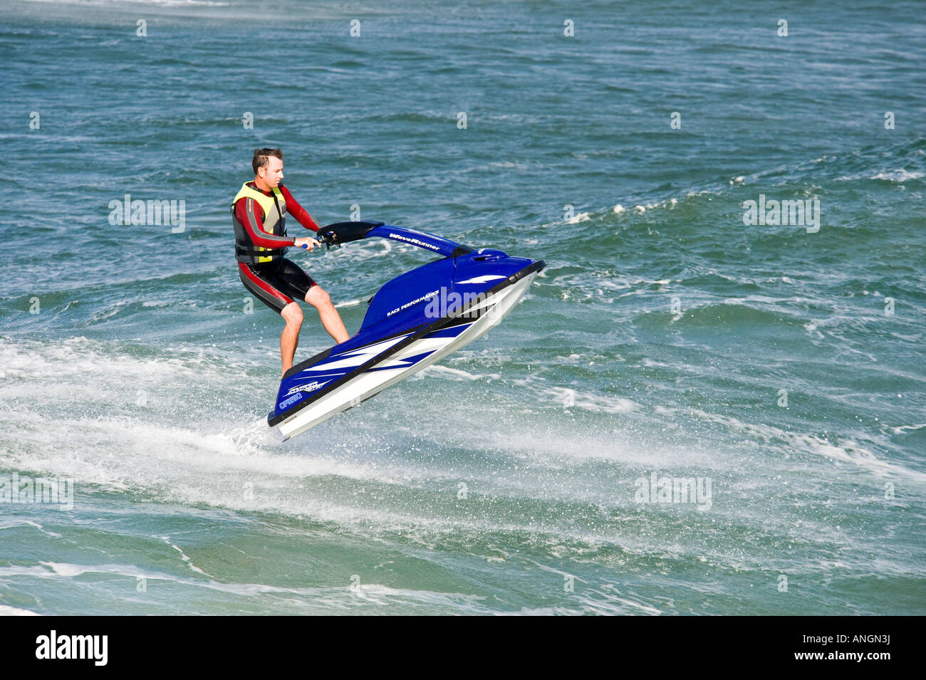 Jet skier airborne Stock Photo - Alamy