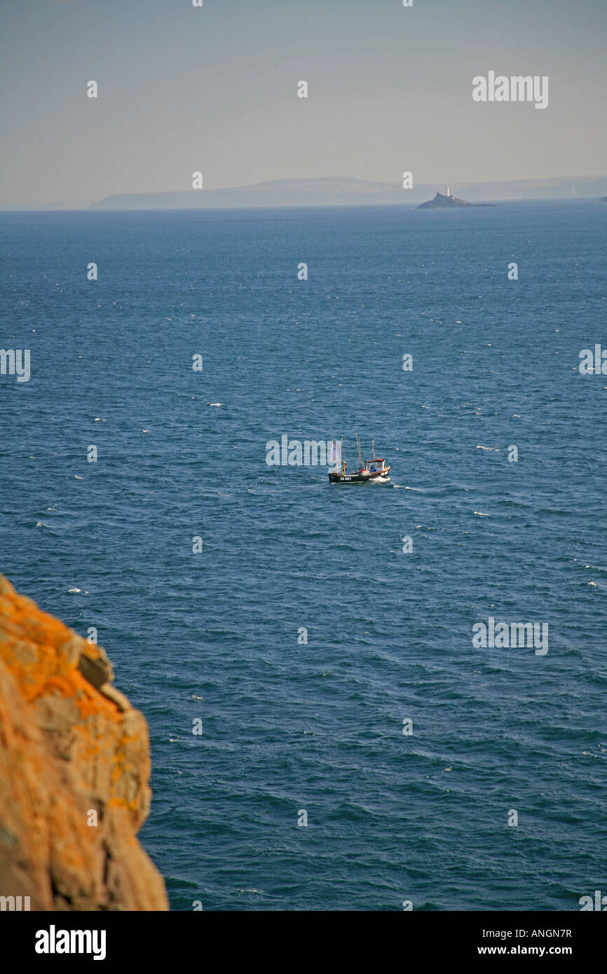 St Ives Bay and Godrevy Island Cornwall UK Stock Photo - Alamy