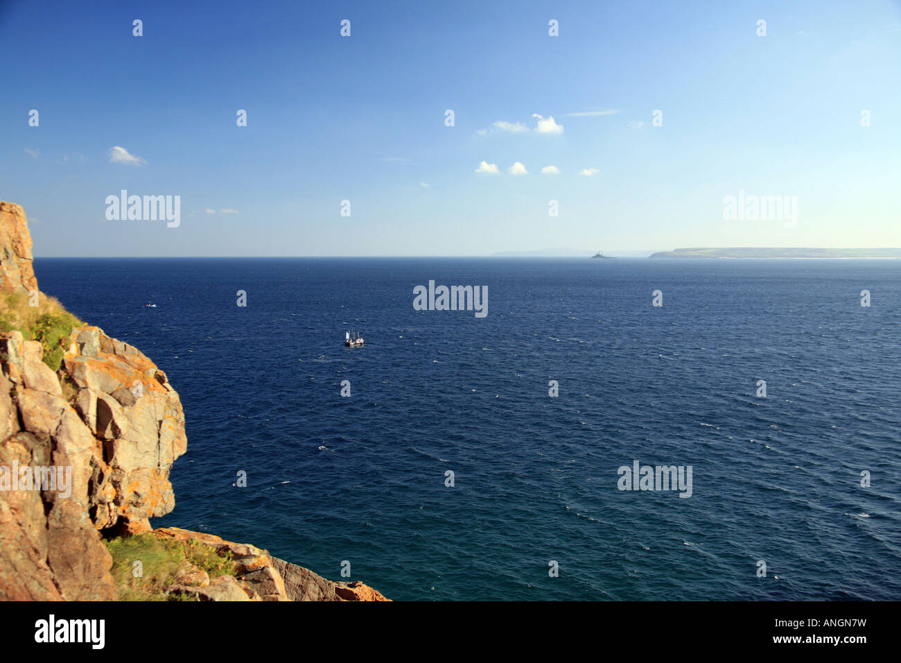 St Ives Bay and Godrevy Island Cornwall UK Stock Photo - Alamy