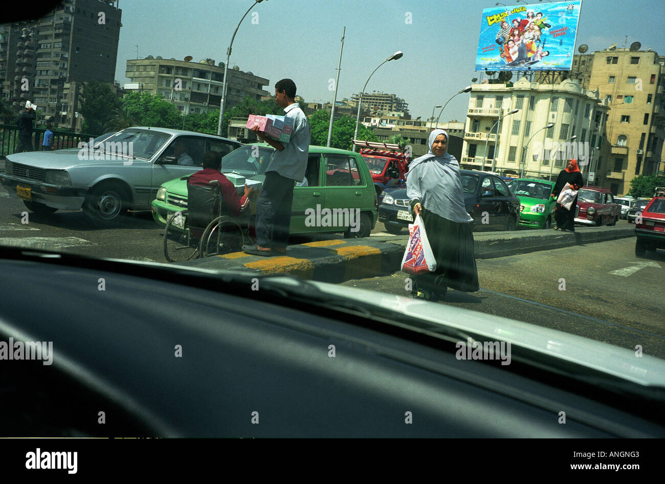 EGYPT CAIRO PEOPLE AND STREET IMAGES PHOTOGRAPHED FROM A TAXI 2006 ...
