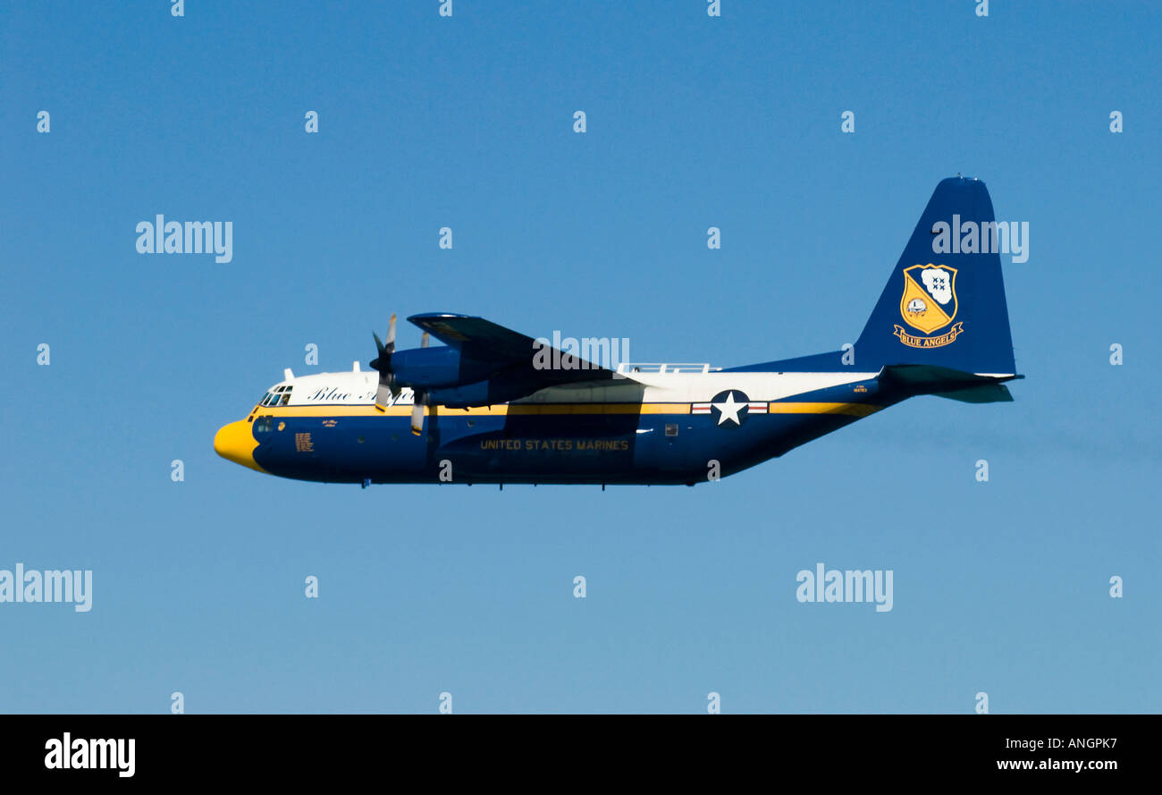 US Navy Blue Angels C-130 Support Plane Stock Photo - Alamy