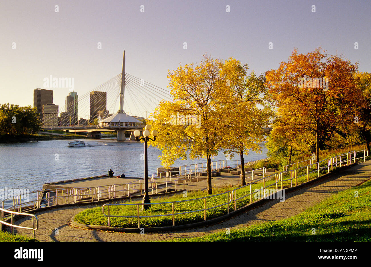 Winnipeg skyline/autumn from St. Boniface, Manitoba, Canada Stock Photo ...