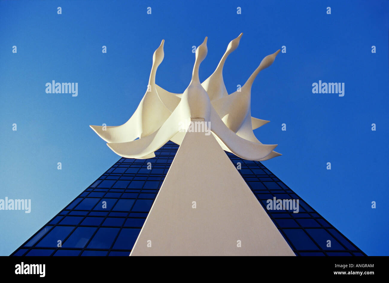 Sculpture called 'Western Spirit' representing four Canadian geese ...