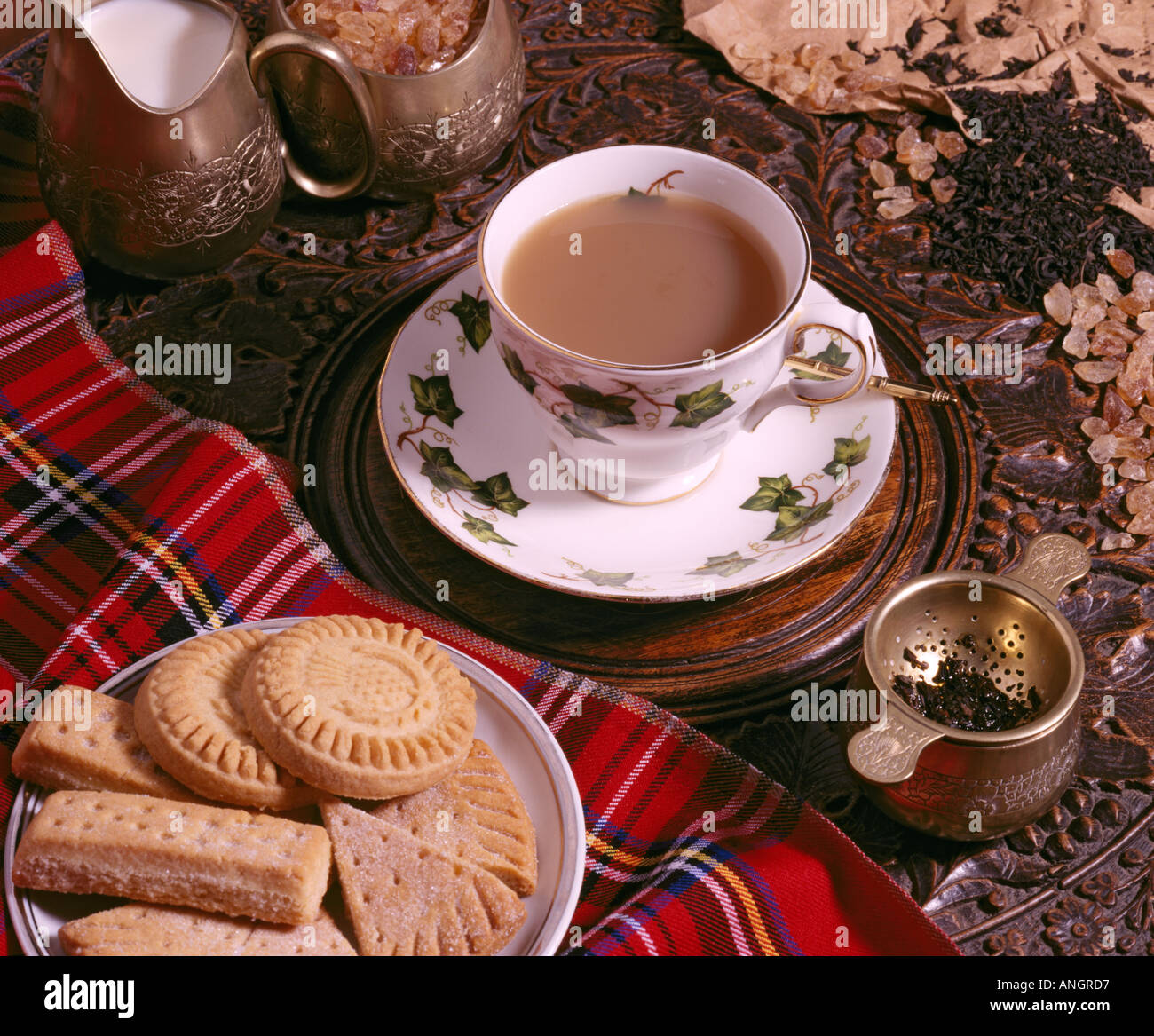 Cup of tea with shortbread Stock Photo - Alamy