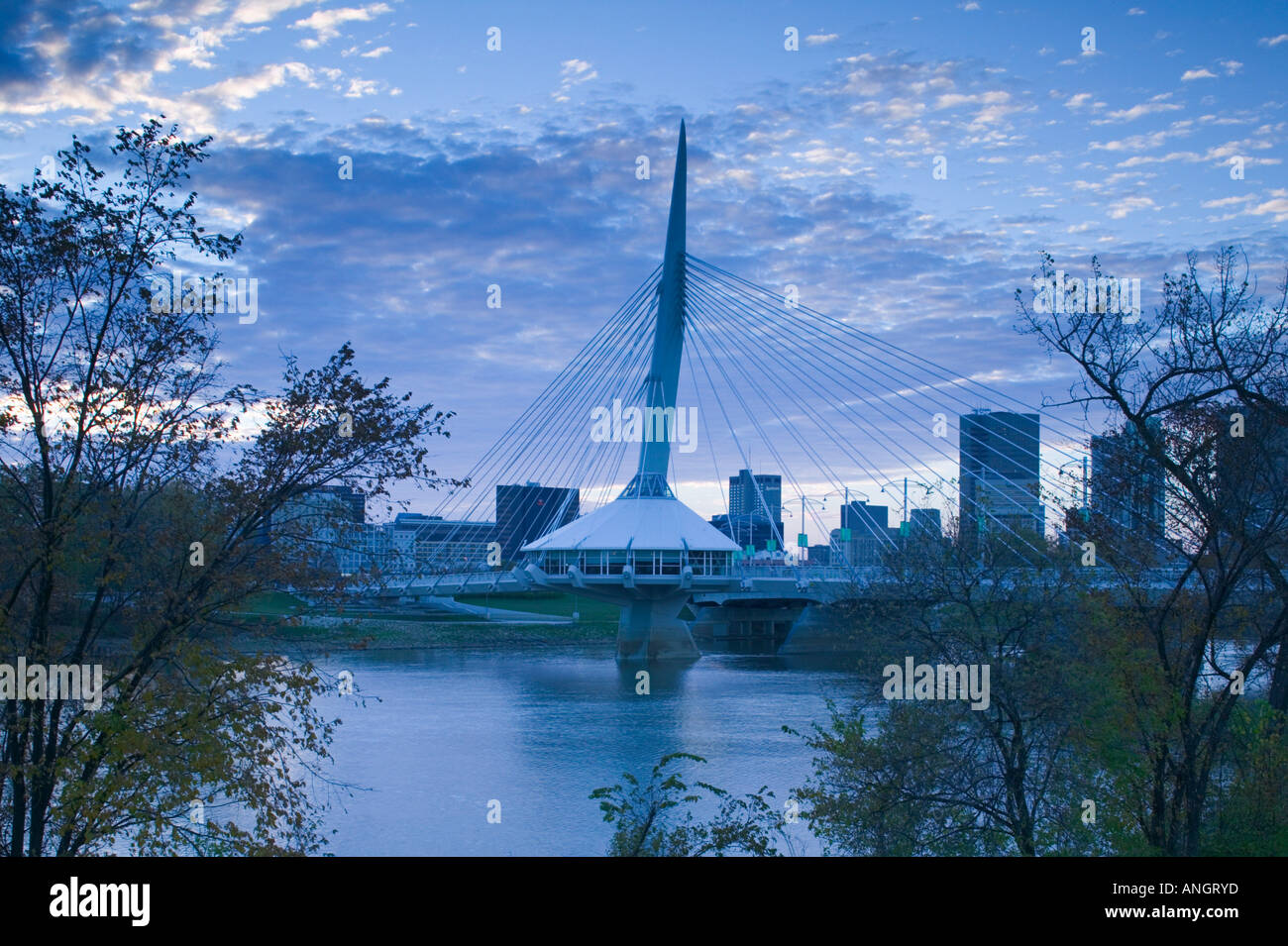 Esplanade Riel Pedestrian Bridge, Winnipeg, Manitoba, Canada Stock ...