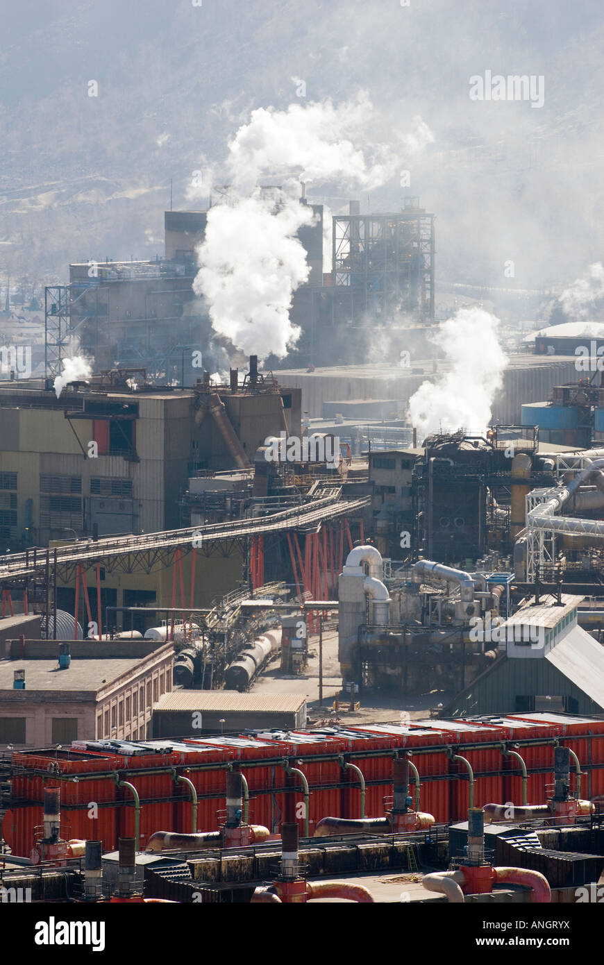 The Teck Cominco zinc and lead smelter in Trail, British Columbia ...