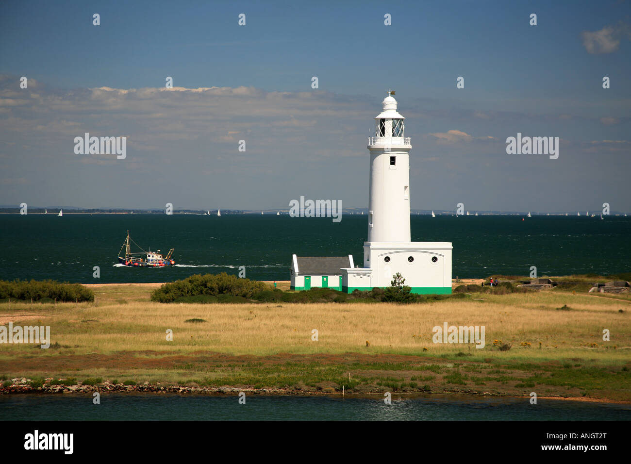 Hurst Point lighthouse The Solent Hampshire UK Stock Photo - Alamy