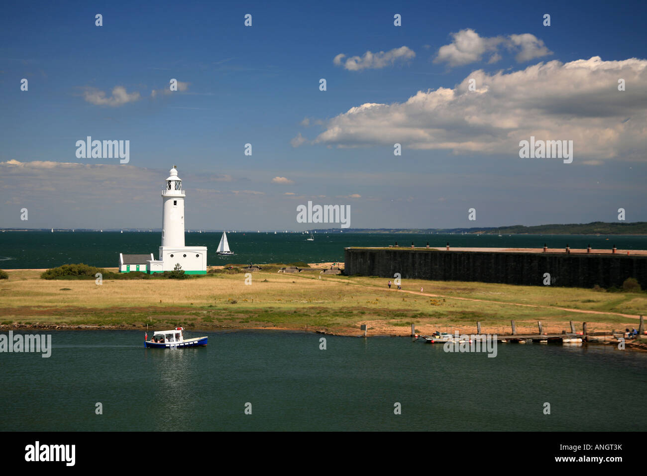 Hurst Point lighthouse The Solent Hampshire UK Stock Photo - Alamy