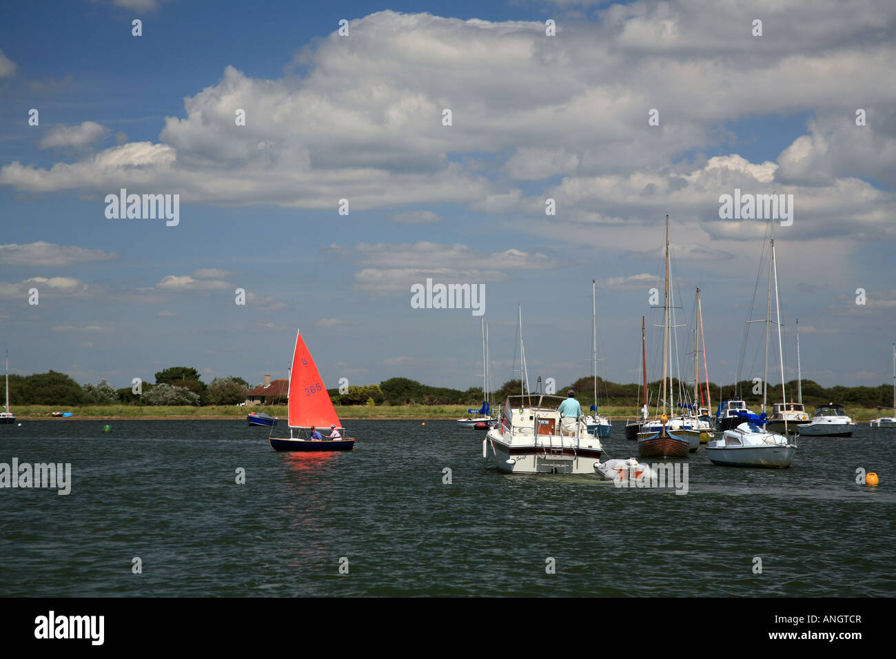 Yachts Keyhaven harbour Hampshire UK Stock Photo - Alamy