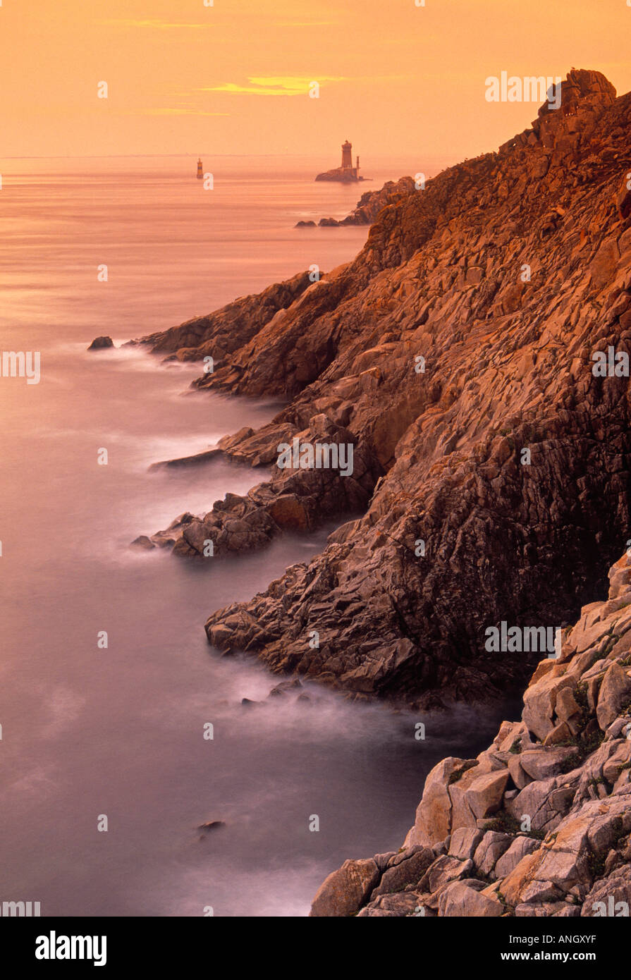 Pointe du Raz, Cape Sizun, Finistere region, Brittany, France Stock ...