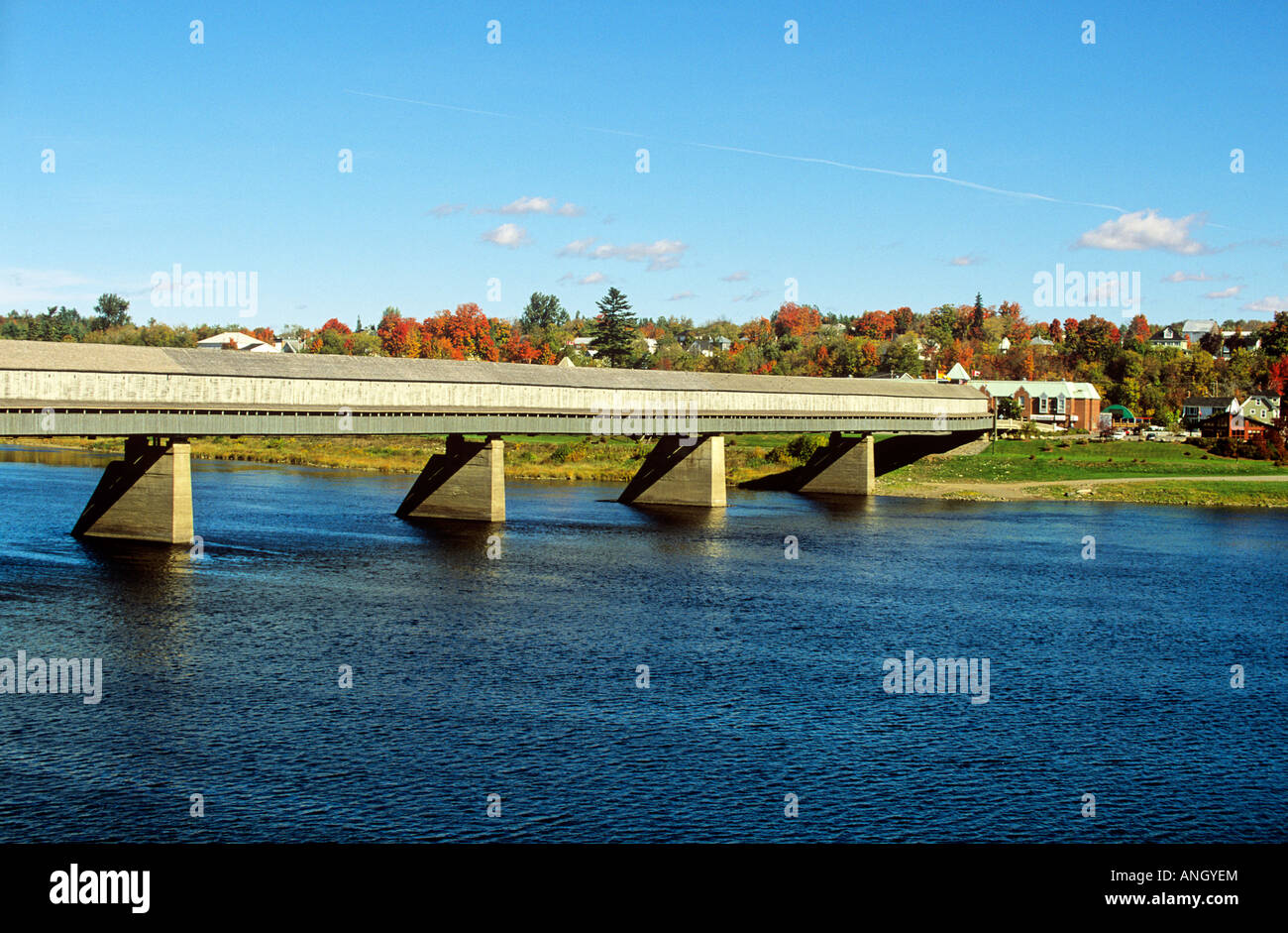 World's largest Covered Bridge, Hartland, New Brunswick, Canada Stock ...