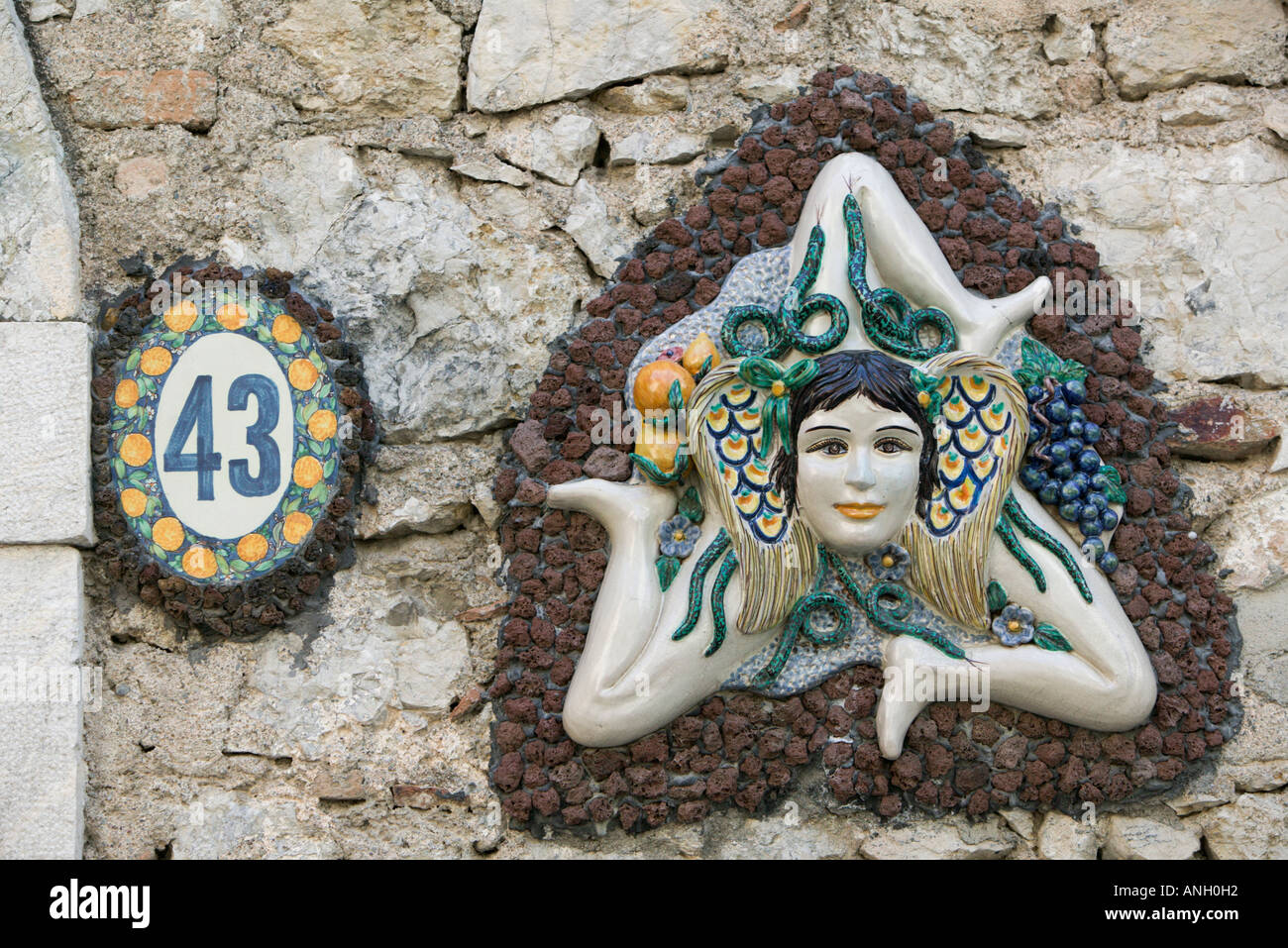 Ceramic Trinakria- Triangular Symbol of Sicily, Taormina, Sicily, Italy ...