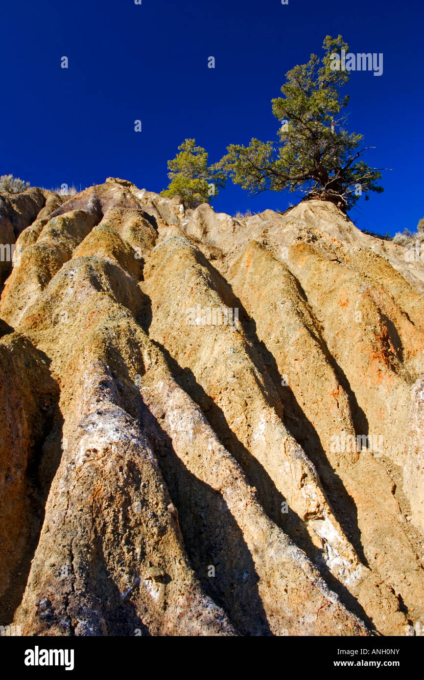 Erosion patterns, Middle Fraser Canyon, British Columbia, Canada Stock ...