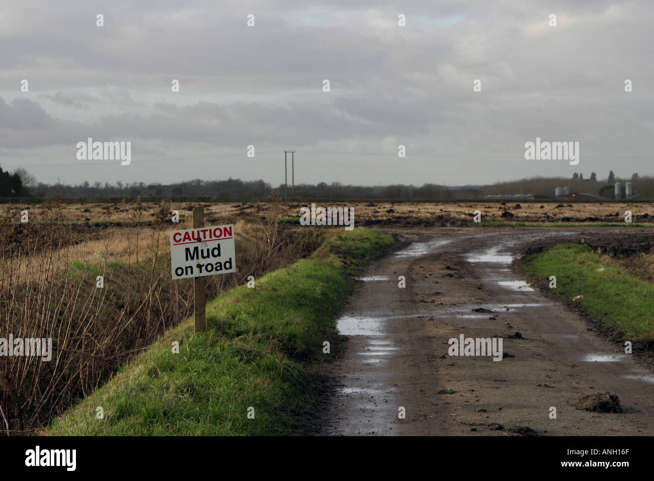 Mud on Road Stock Photo - Alamy