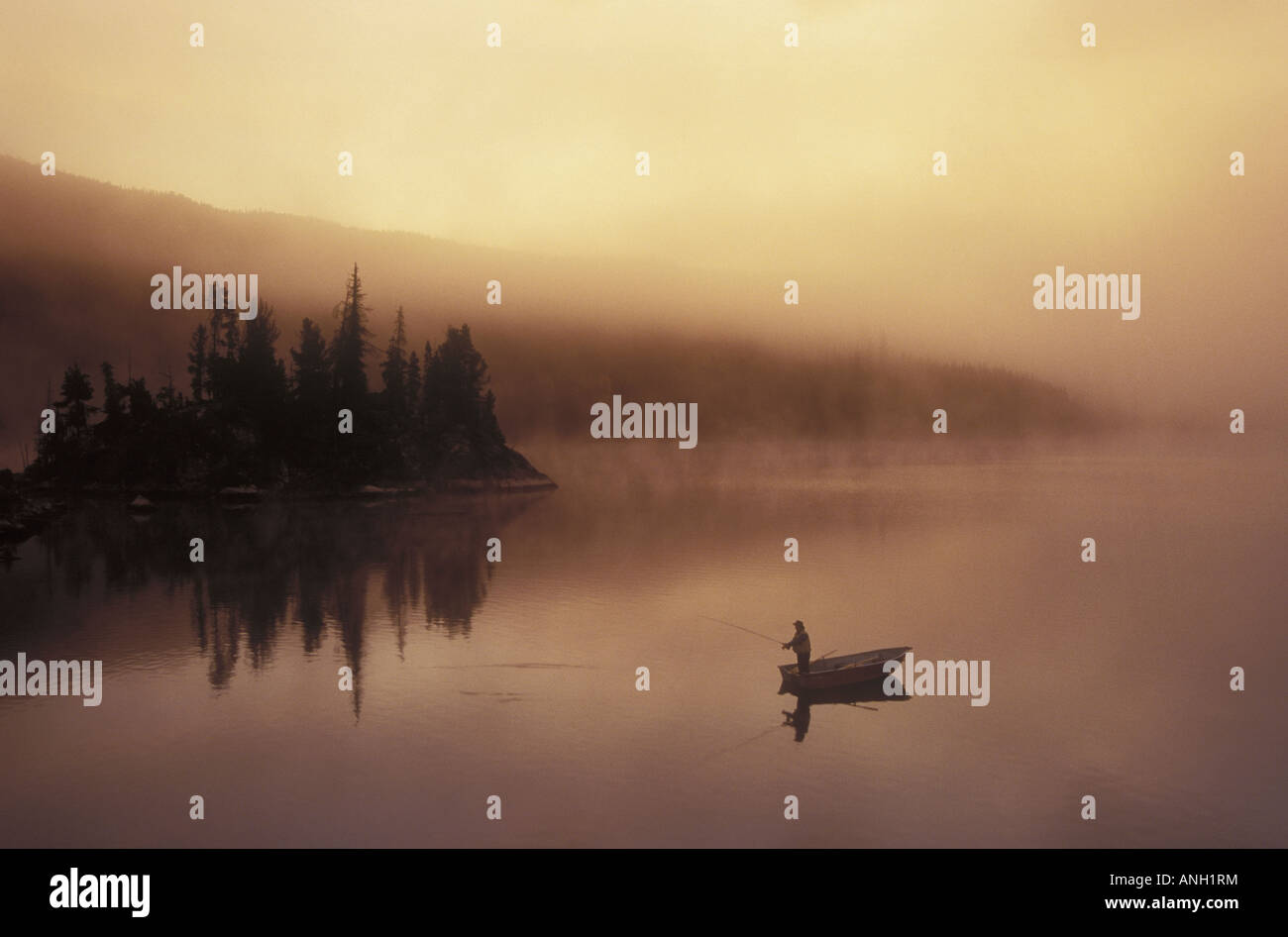 Fishing, Little Charlotte Lake, Chilcotin region, British Columbia ...