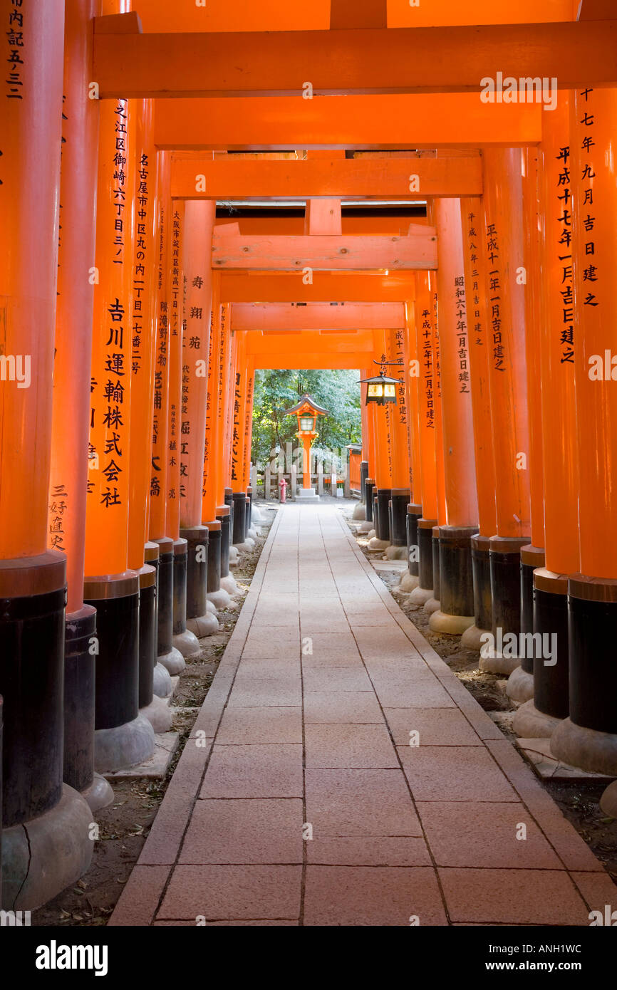 Red Torii gates, Fushimi Inari Taisha Shrine, Kyoto, Japan Stock Photo ...