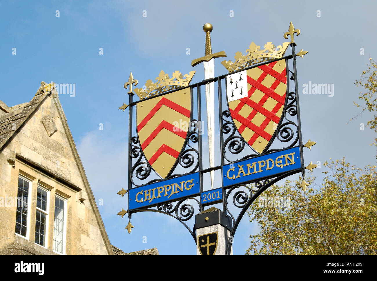 Cotswalds signs shields villages history hi-res stock photography and ...