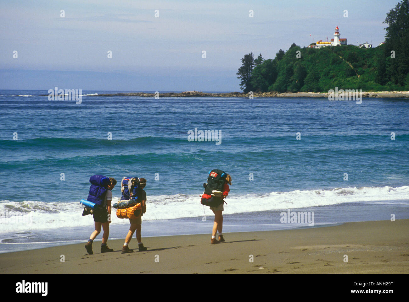 Pacific Rim National Park, West Coast Trail, Carmanah Point lighthouse ...