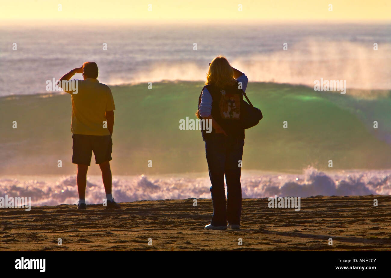 People Watching Big Waves at Zuma Beach Malibu Los Angeles County ...